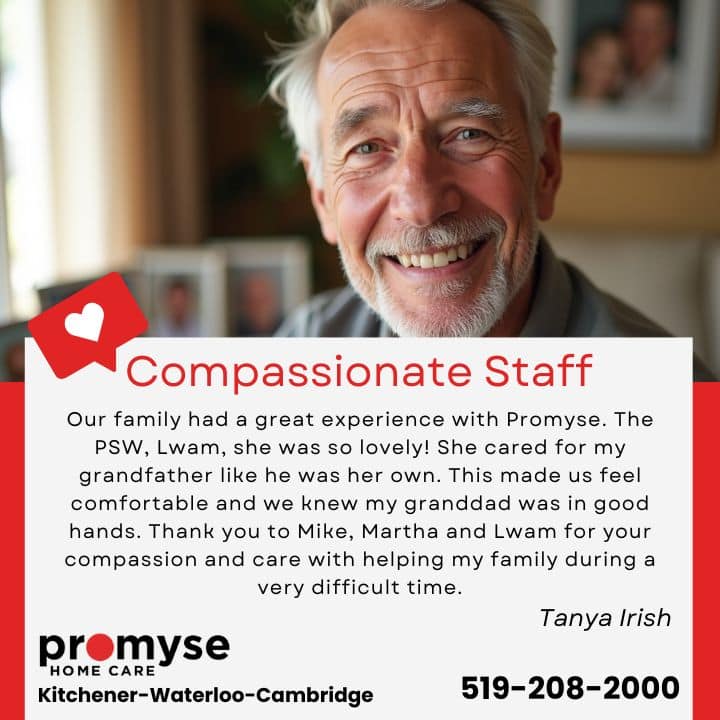 Client review by Tanya Irish | Promyse Home Care | Kitchener